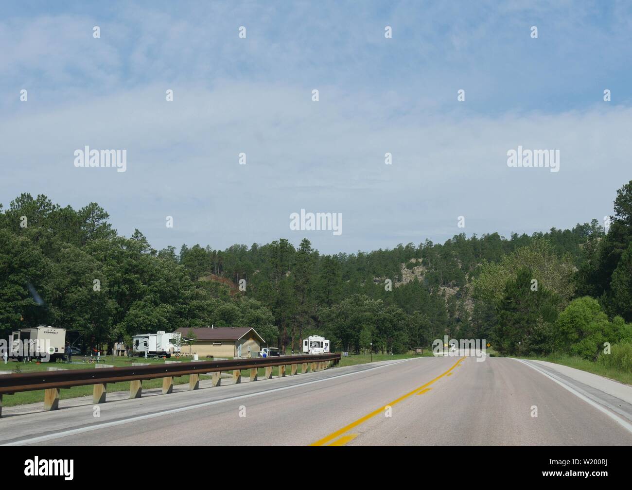 Custer County, South Dakota--July 2018: Smooth paved road to Custer ...