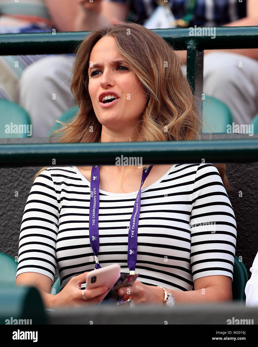 Kim Murray on court one waits for Andy Murray’s match on day four of ...