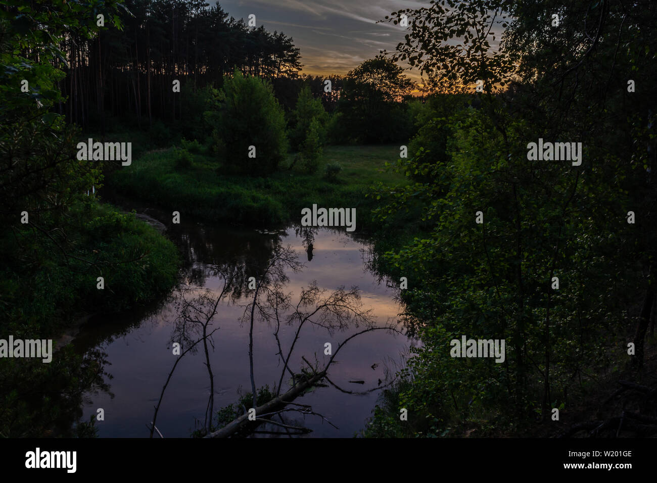 Mysterious River Grabia in spring day, Poland Stock Photo - Alamy