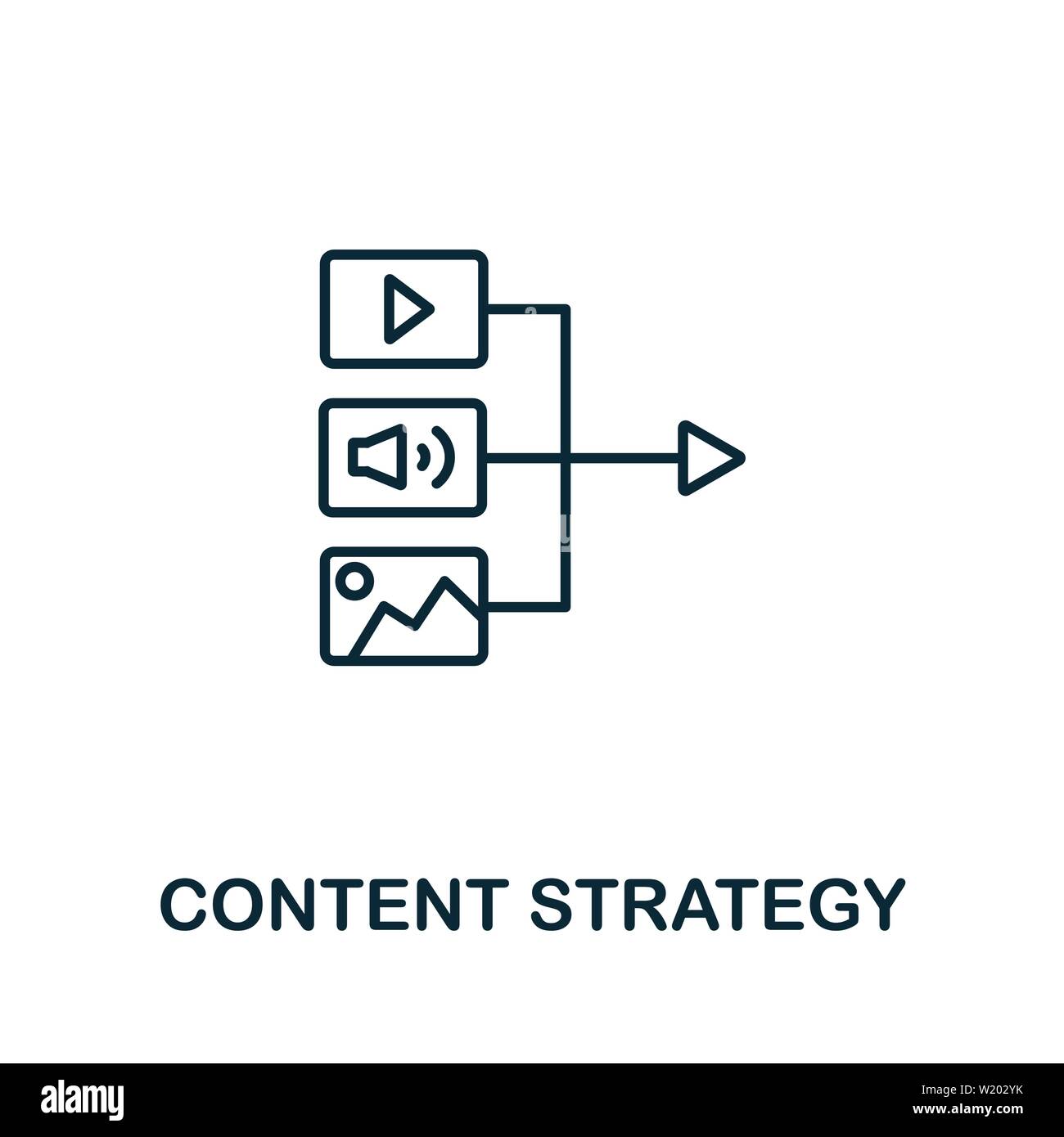 Content Strategy outline icon. Thin line concept element from content ... Content Strategy outline icon. Thin line concept element from content ...