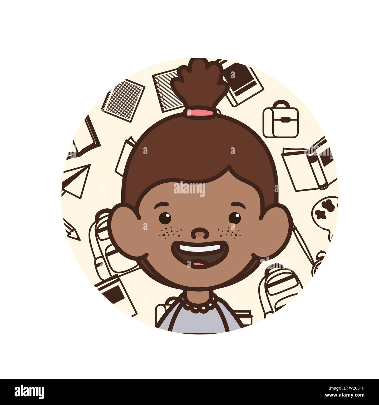 student girl with school supplies character Stock Vector Image & Art ...