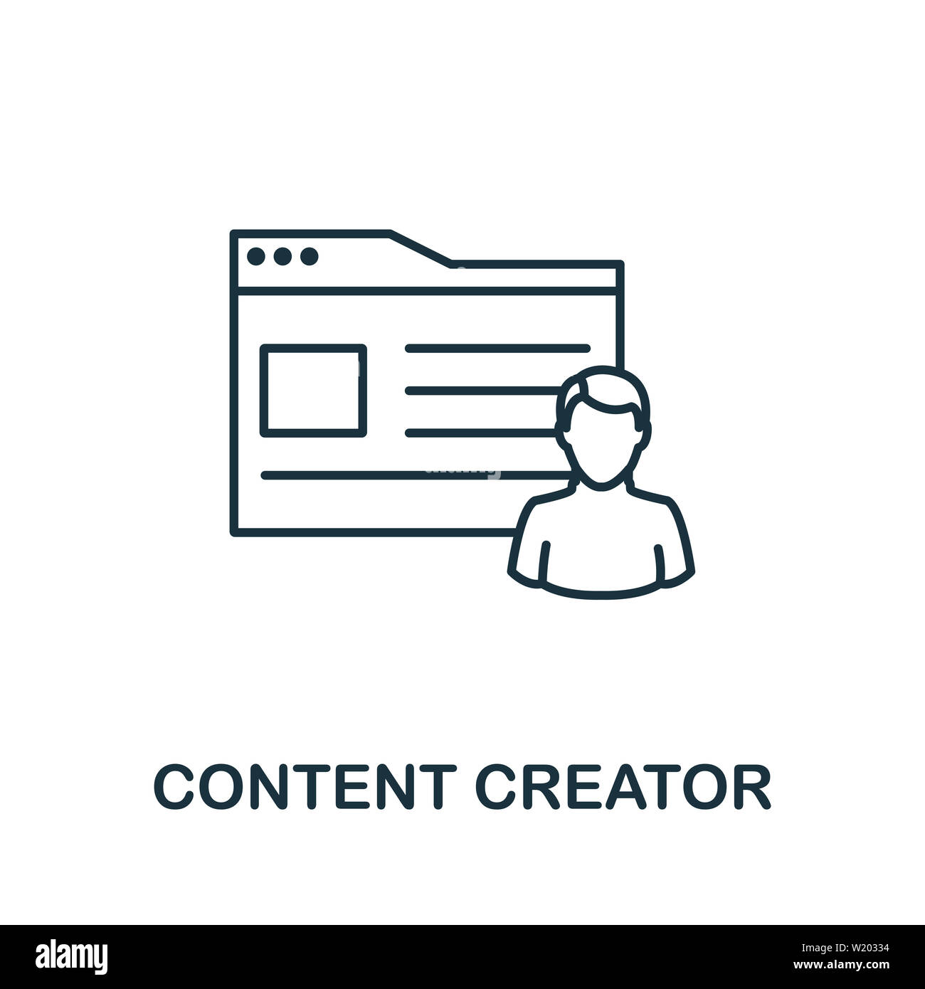 Content Creator outline icon. Thin line concept element from content ...