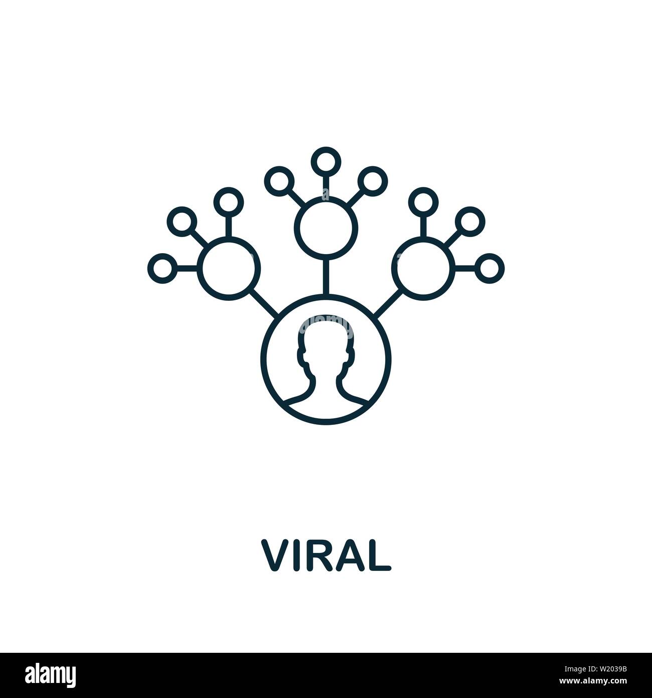 Viral outline icon. Thin line concept element from content icons ...