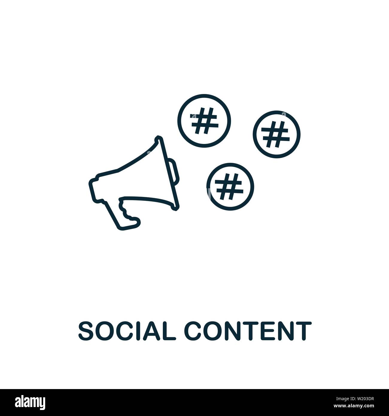 Social Content outline icon. Thin line concept element from content ...
