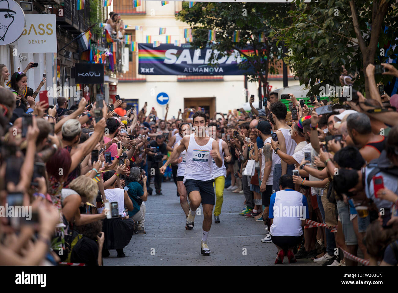 Madrid, Spain. 04th July, 2019. Numerous spectators cheered the ...