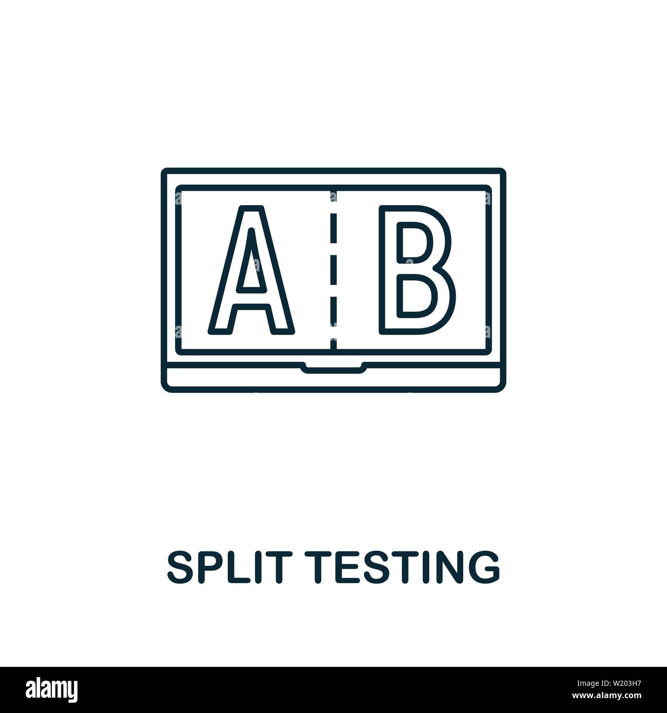 Split Testing outline icon. Thin line concept element from content ...