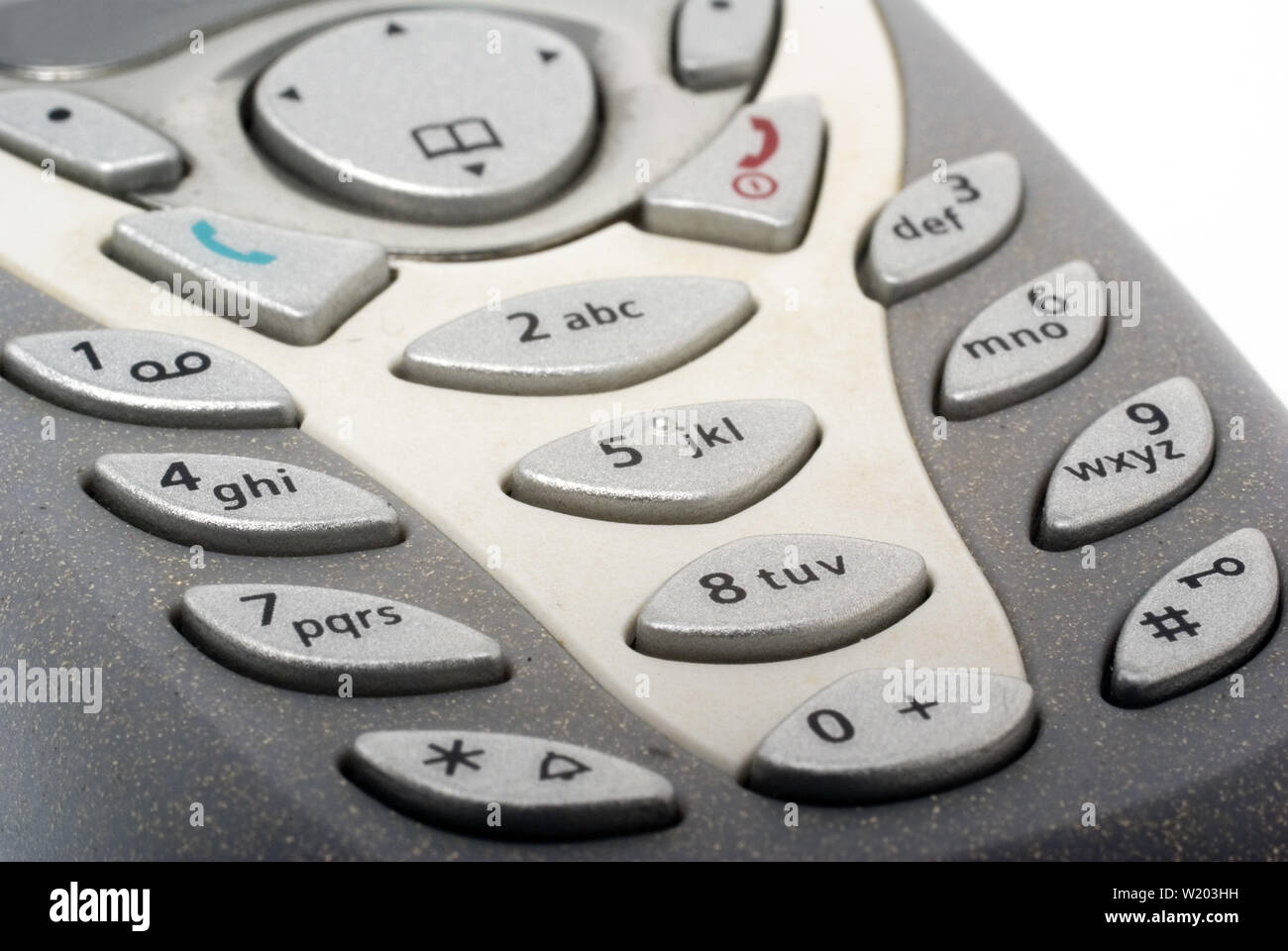old mobile phone function keys close up Stock Photo - Alamy