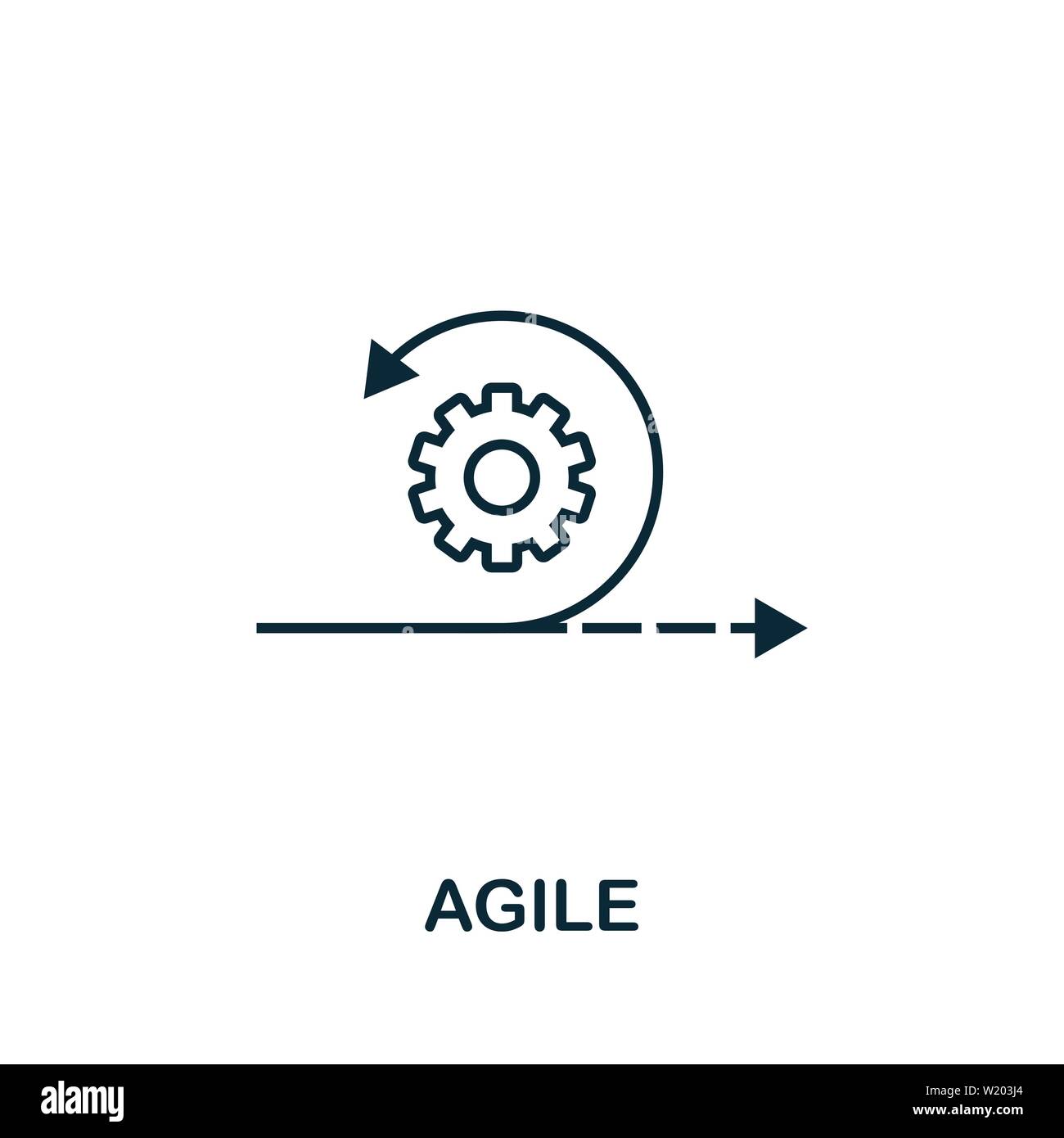 Agile Outline Icon Thin Line Concept Element From Content Icons