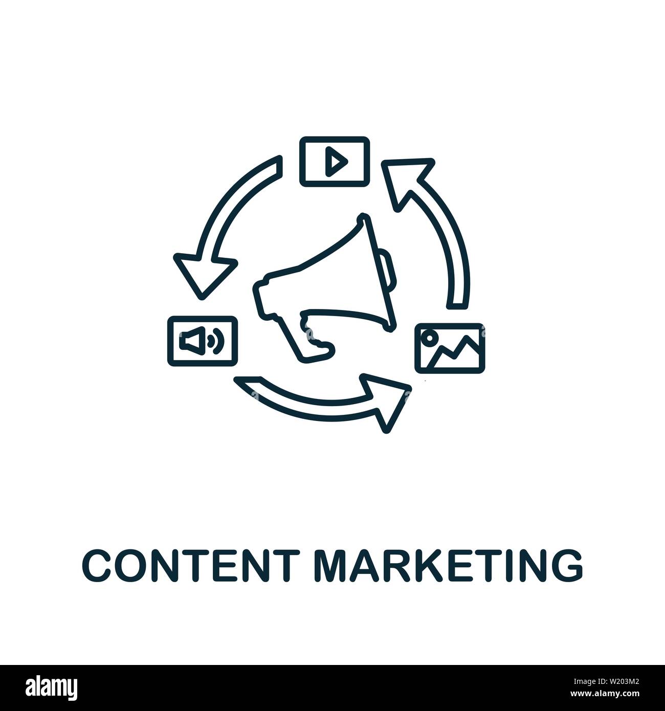 Content Marketing outline icon. Thin line concept element from content ... Content Marketing outline icon. Thin line concept element from content ...