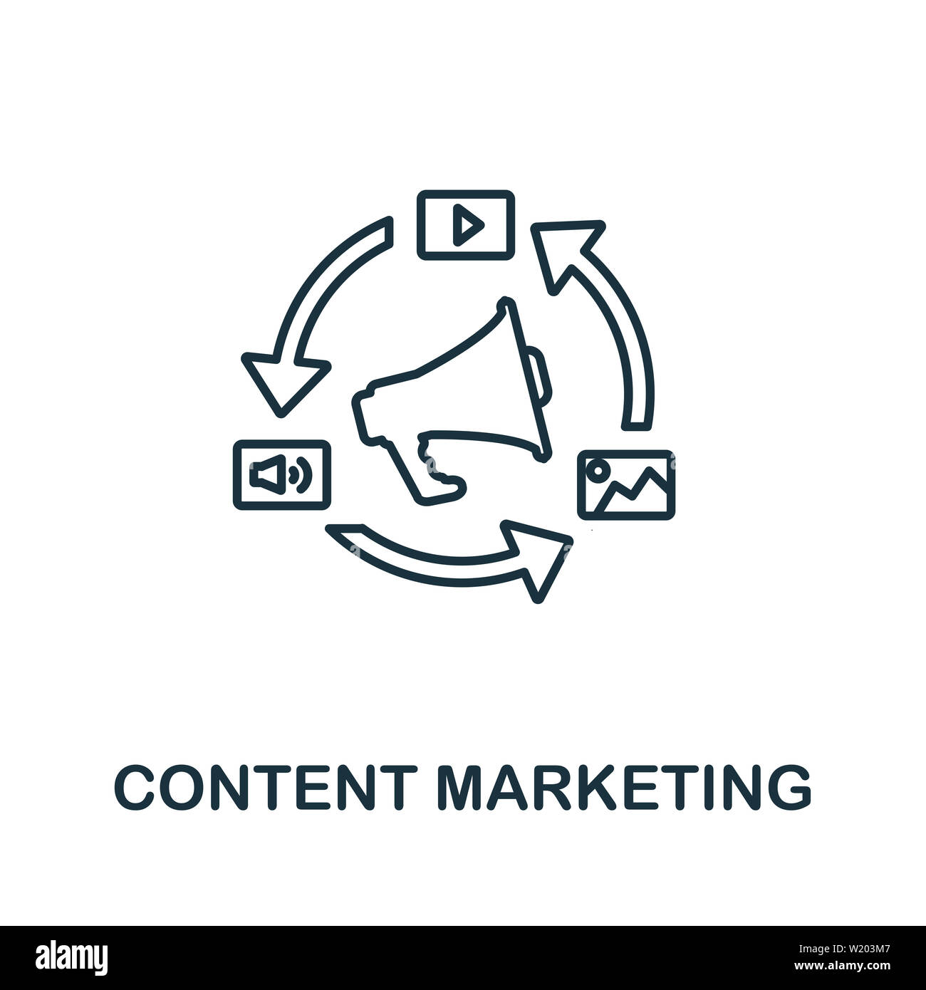 Content Marketing outline icon. Thin line concept element from content ...