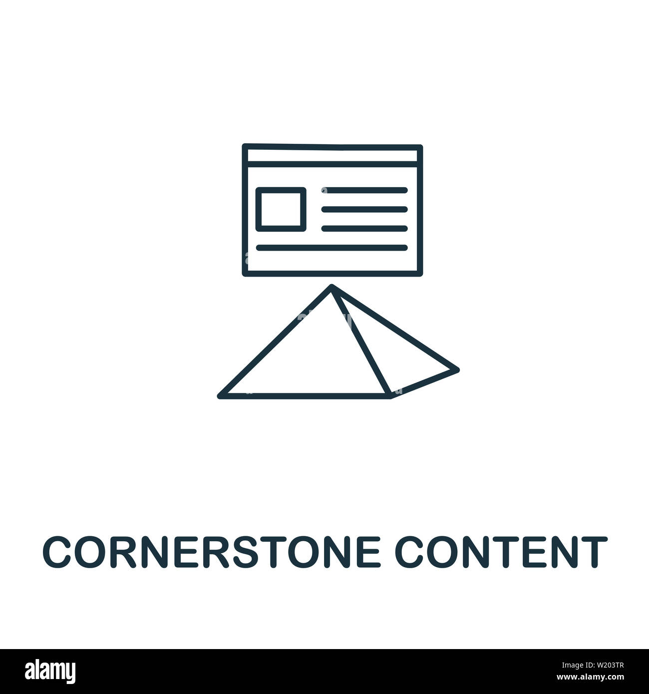 Cornerstone Content outline icon. Thin line concept element from ...
