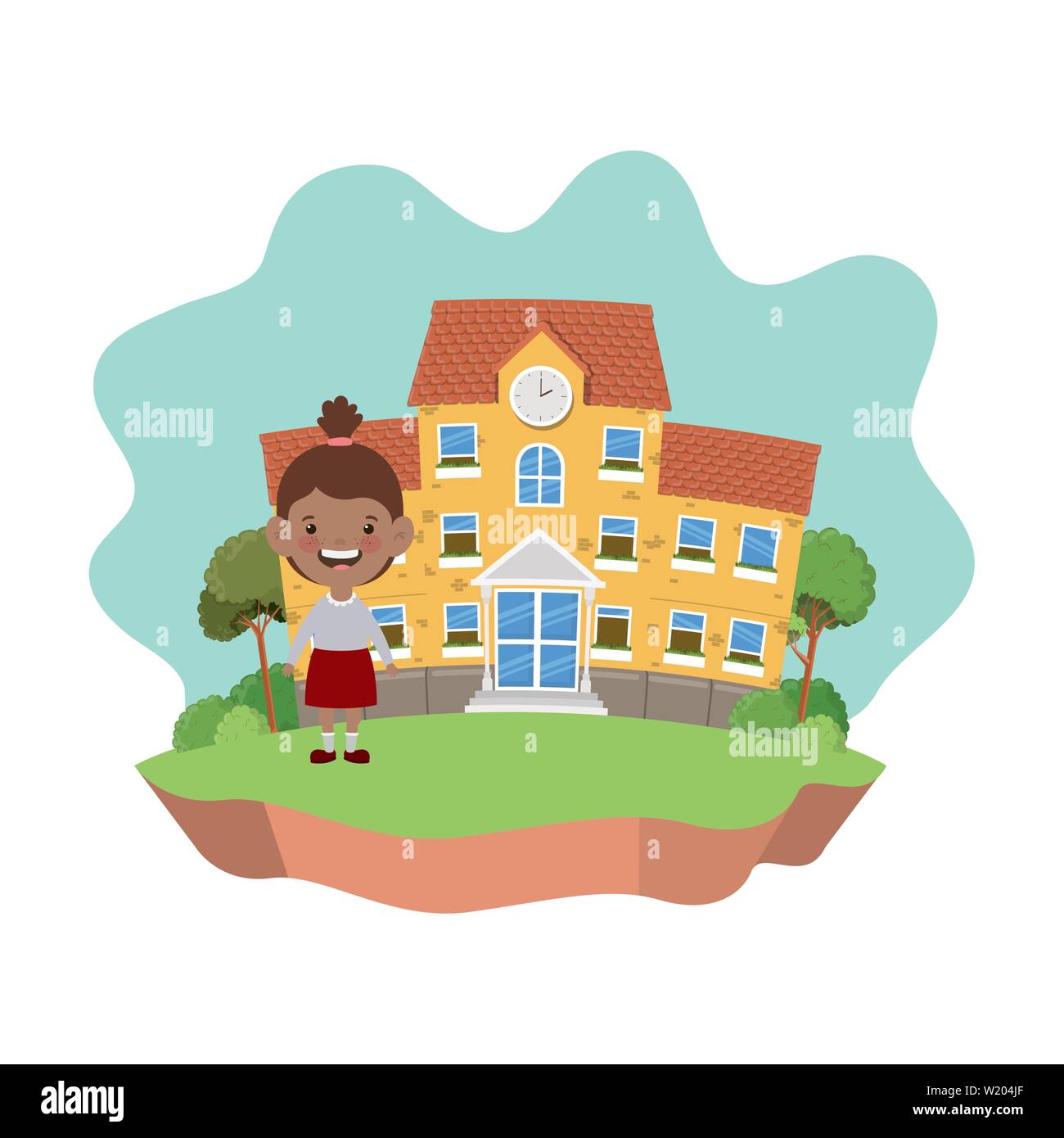 Elementary school girl in uniform Stock Vector Images - Alamy