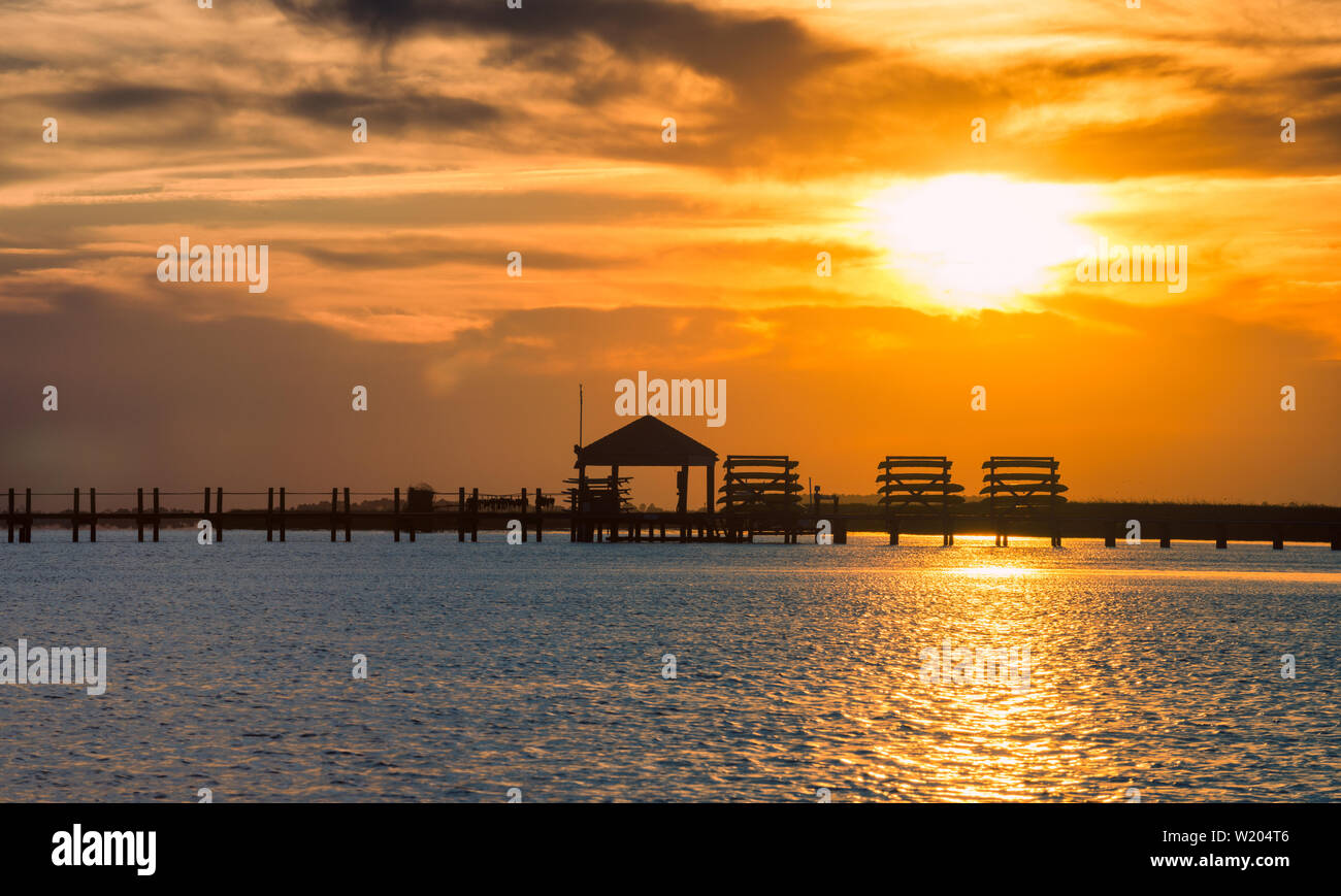 Sunset Outer Banks North Carolina - Just after before sun sets. Marsh ...