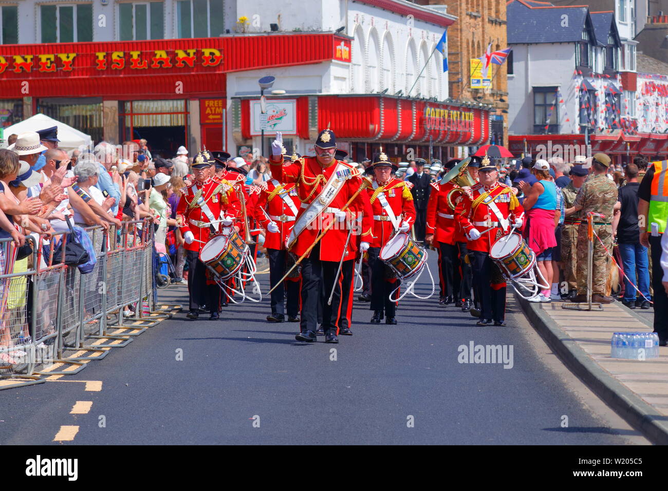 The Yorkshire Volunteers Band parading at Scarborough Armed Forces Day ...