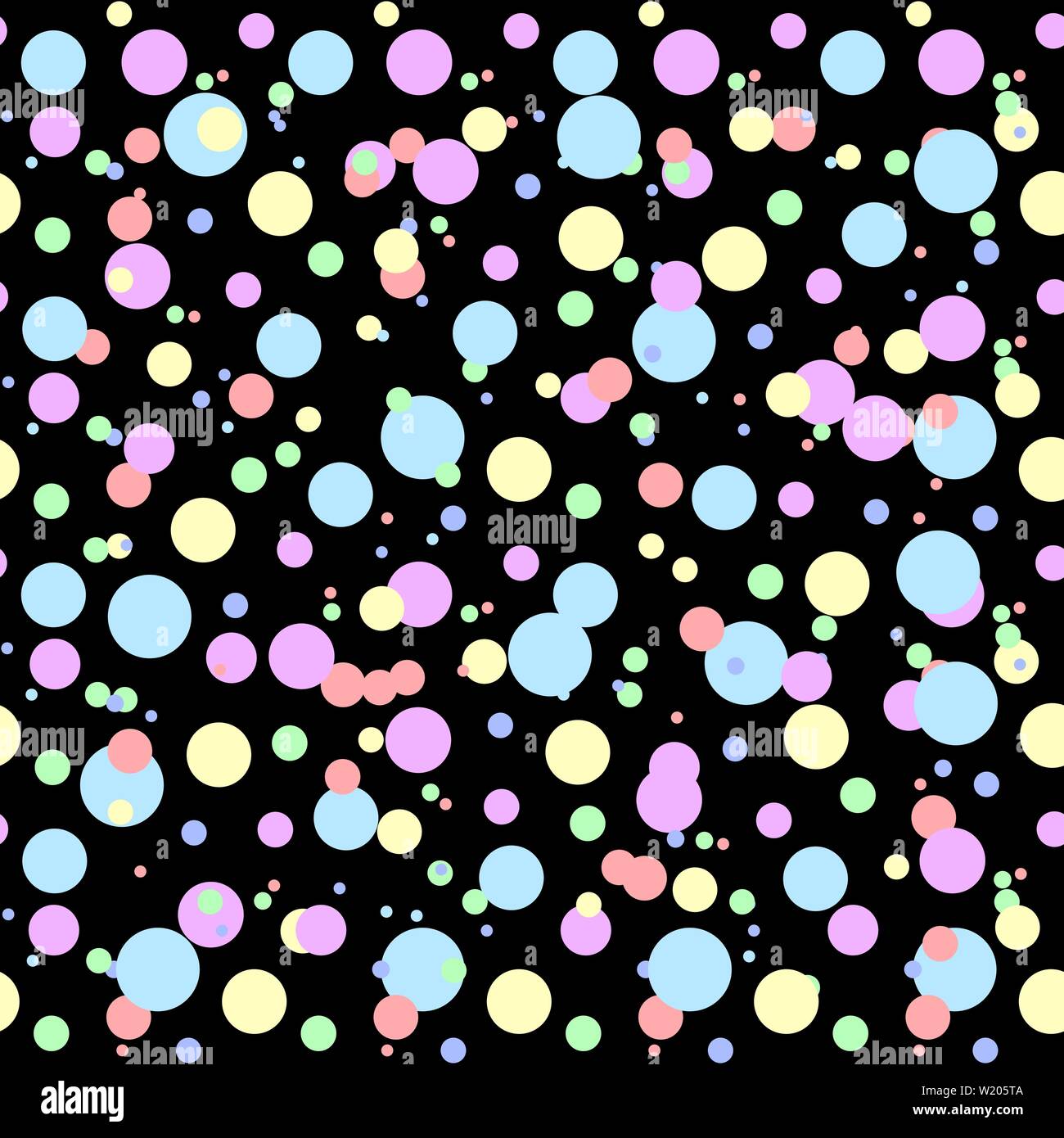 Colorful Polka Dots On Black Background