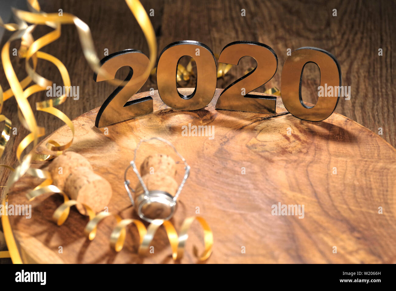 Happy New Year 2020. Symbol from number 2020 on wooden background Stock ...