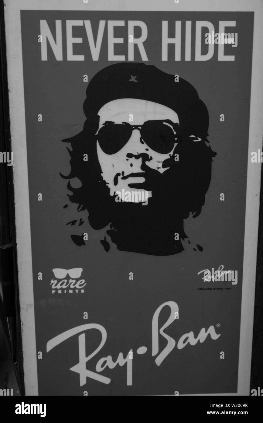 Ray Ban wall sign Che Guevara Cuba poster Art wall face looks Cuban ...