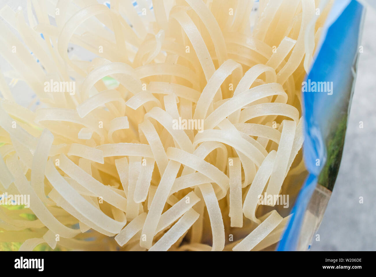 Raw Rice Noodle in Plastic Package / Container Ready to Use. Organic ...