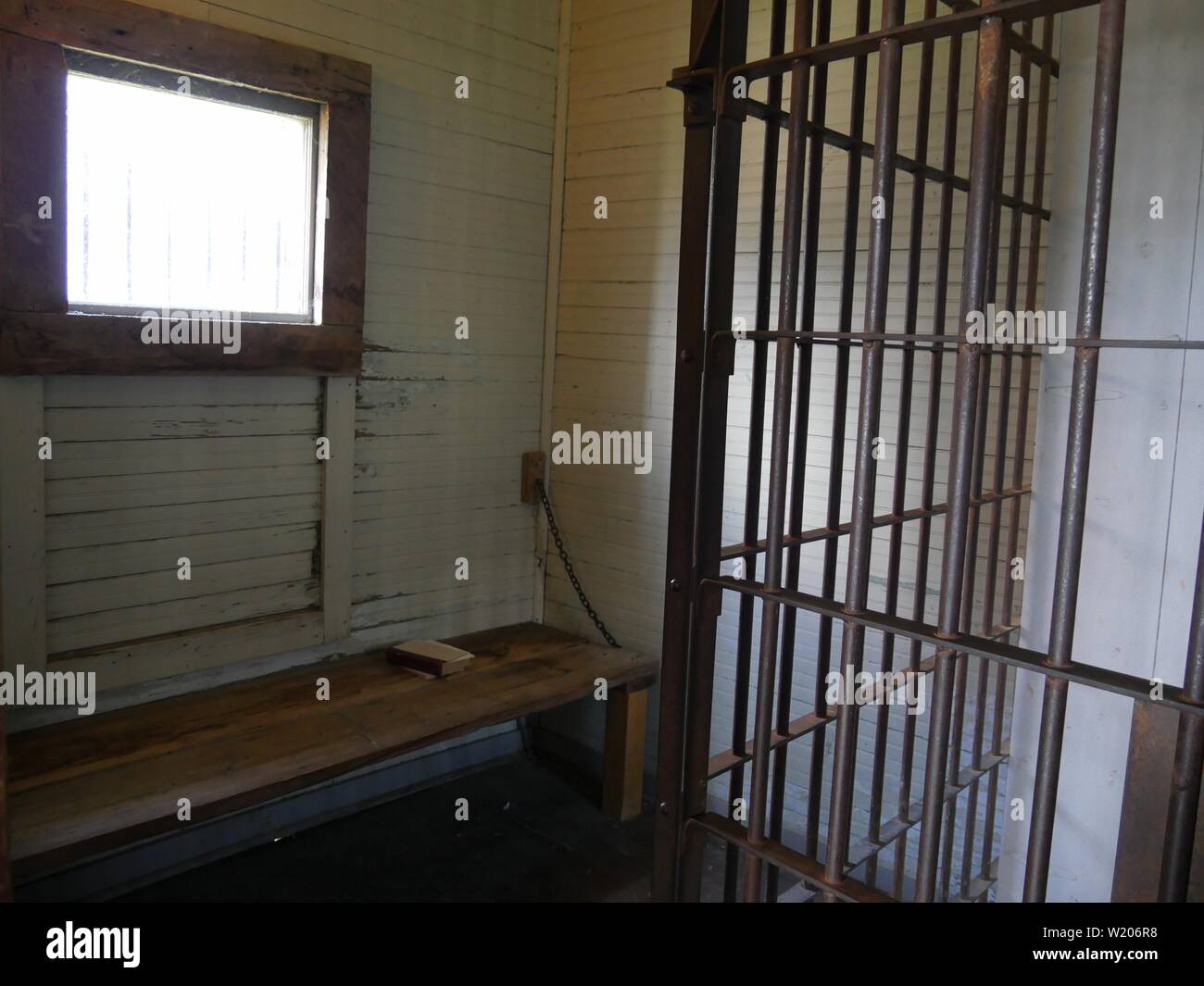 Inside an old jailhouse at an 1880s town in South Dakota Stock Photo ...