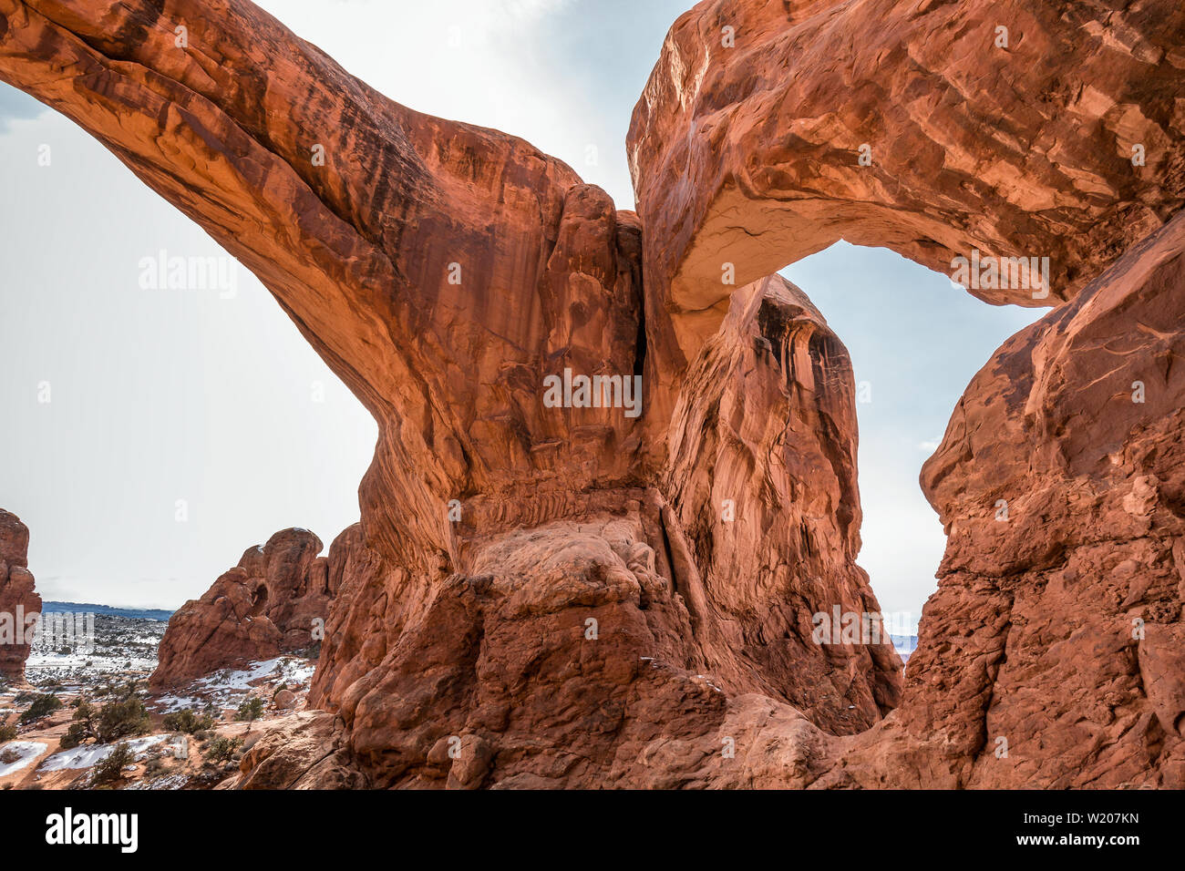 Double arch at Arches National Park in Utah, USA Stock Photo - Alamy
