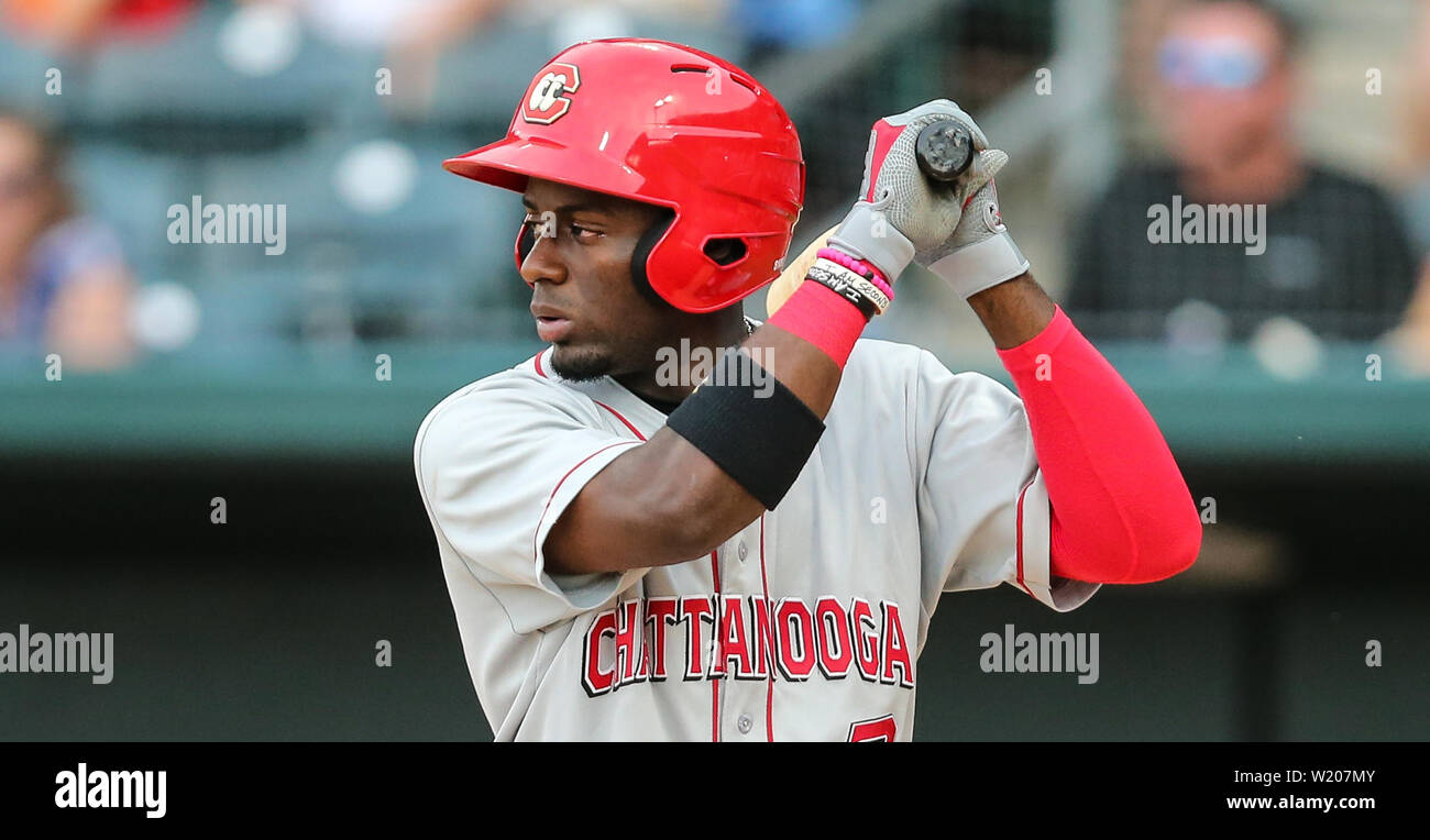 Chattanooga Lookouts center fielder Taylor Trammell (7) seconds before ...