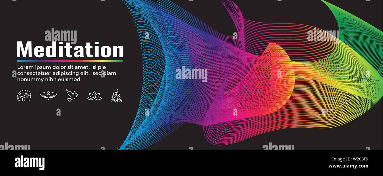 Meditation Icon Set with Web Header Banner Stock Vector Image & Art - Alamy