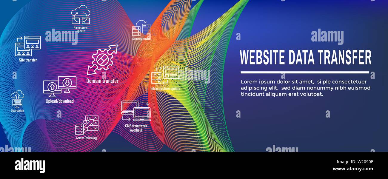 Website Data Transfer Icon Set - Web Header Banner Stock Vector Image ...