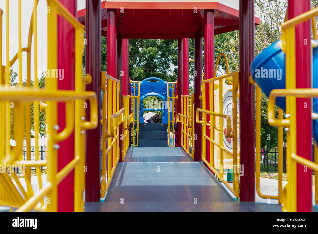 colorful playground in the park Stock Photo - Alamy