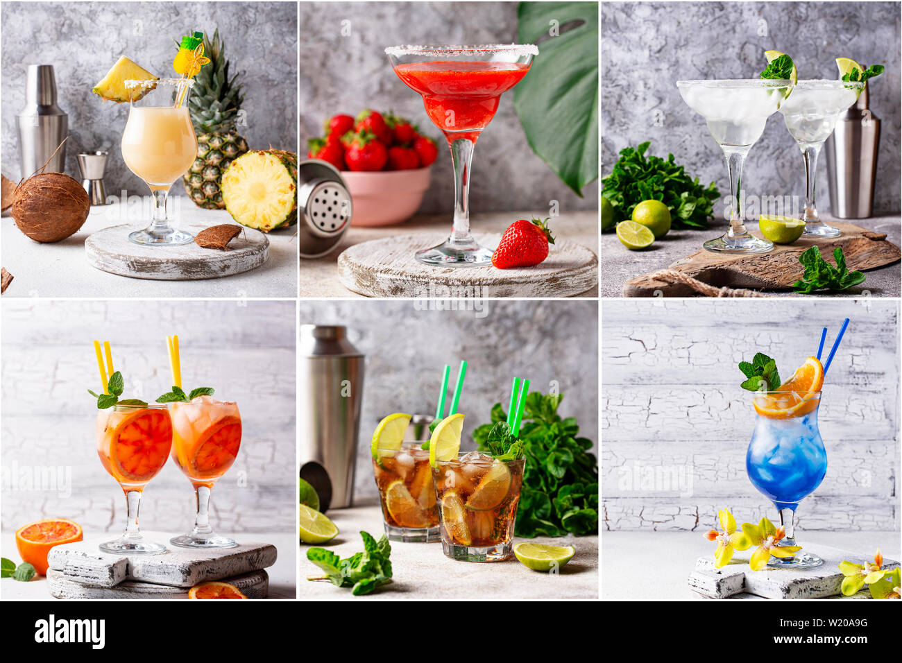 Collage cocktail bar hi-res stock photography and images - Alamy