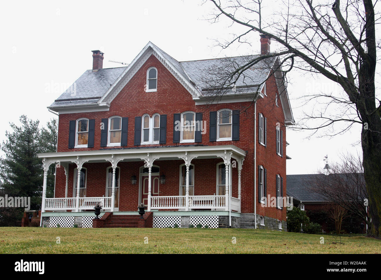 Large brick house in Pennsylvania's countryside, USA Stock Photo - Alamy