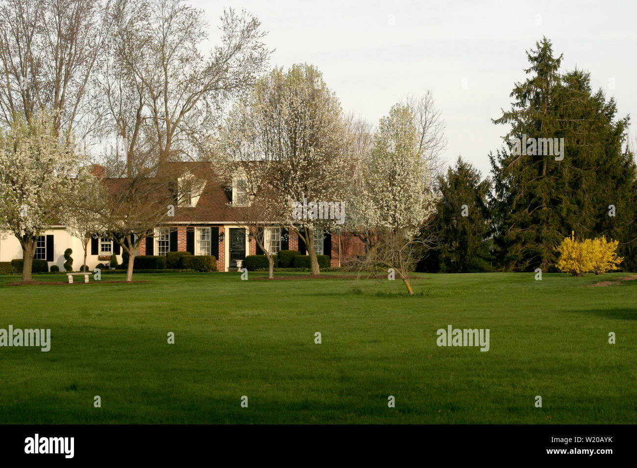 Brick house in spring in countryside Pennsylvania, USA Stock Photo - Alamy