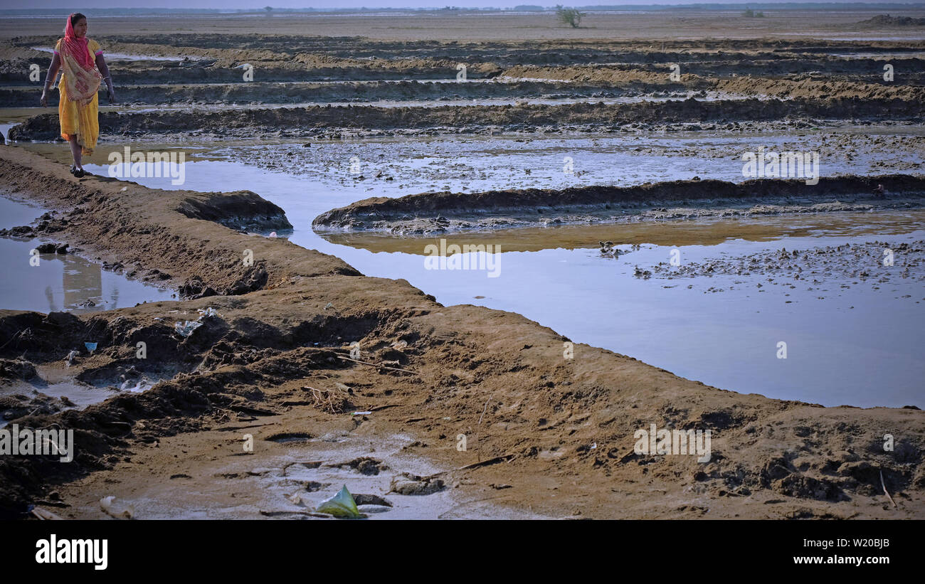Gujarat, India – November 7, 2016: Unidentified woman walking between ...