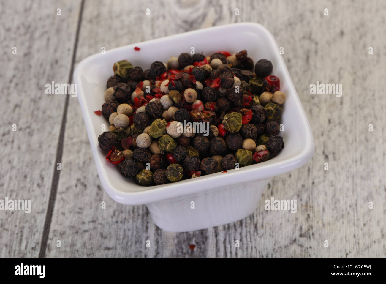 Pepper corn mix - black, red, white and green Stock Photo - Alamy