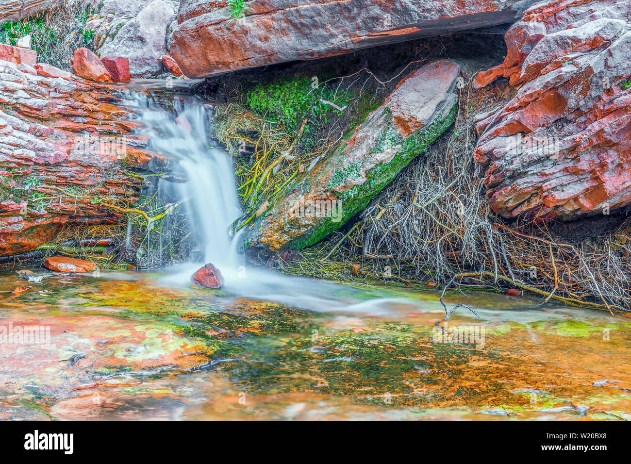 The Emerald Pools trail. Waterfall. Zion National Park. Utah. USA Stock ...