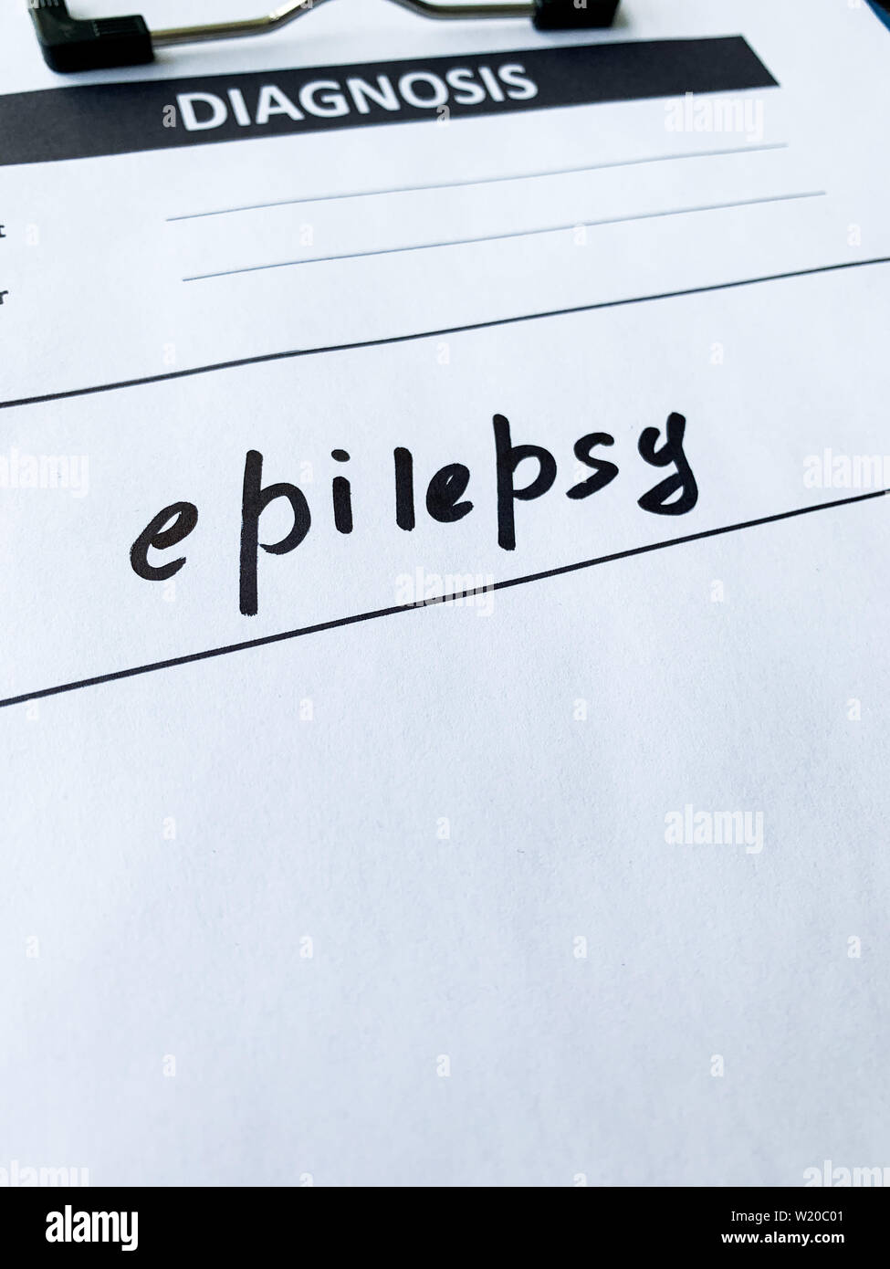 Diagnosis epilepsy in a medical form on the doctor desk Stock Photo - Alamy
