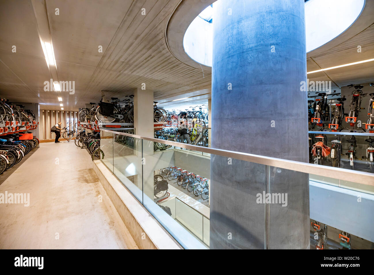Bike parking garage in Utrecht, The Netherlands, with over 13,000 parking spaces, the largest ...