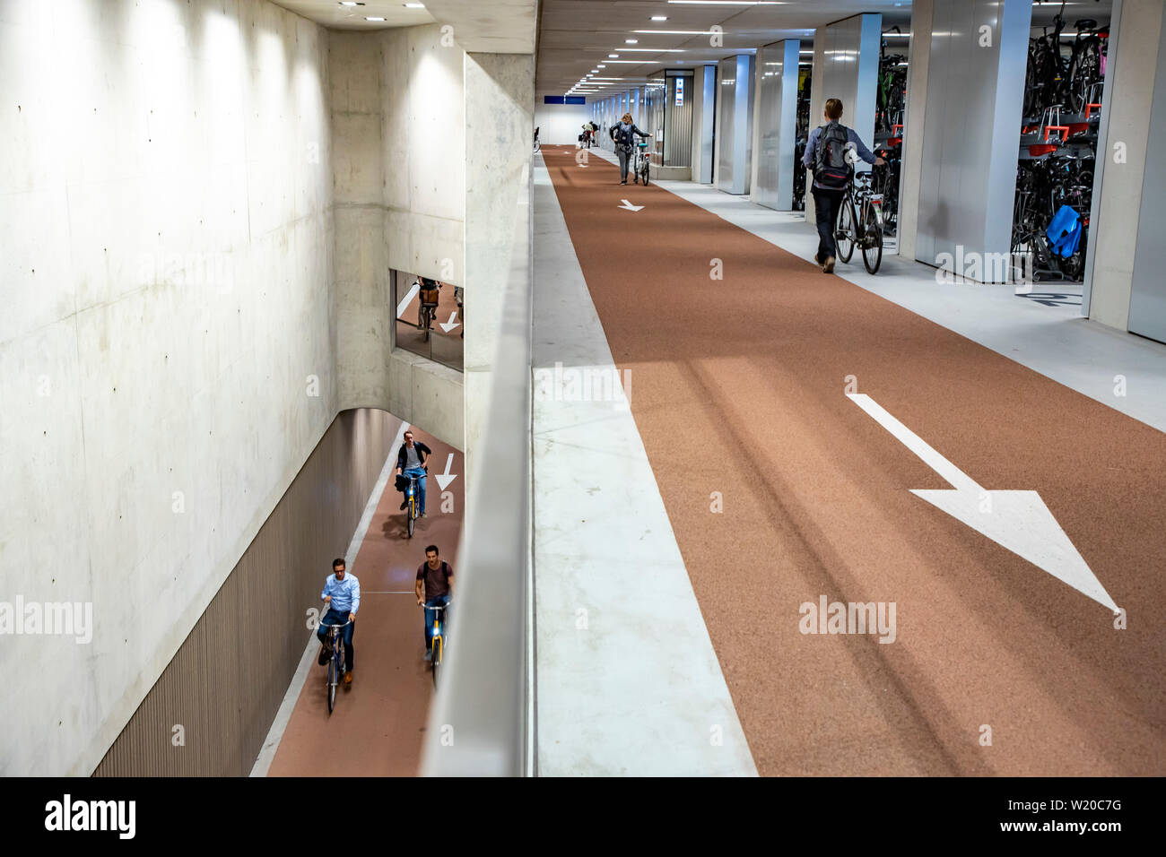 Bike parking garage in Utrecht, The Netherlands, with over 13,000 ...