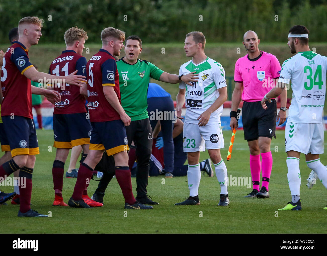 CARDIFF, UNITED KINGDOM. 4th July 2019. Emlyn Lewis of Cardiff Met FC ...