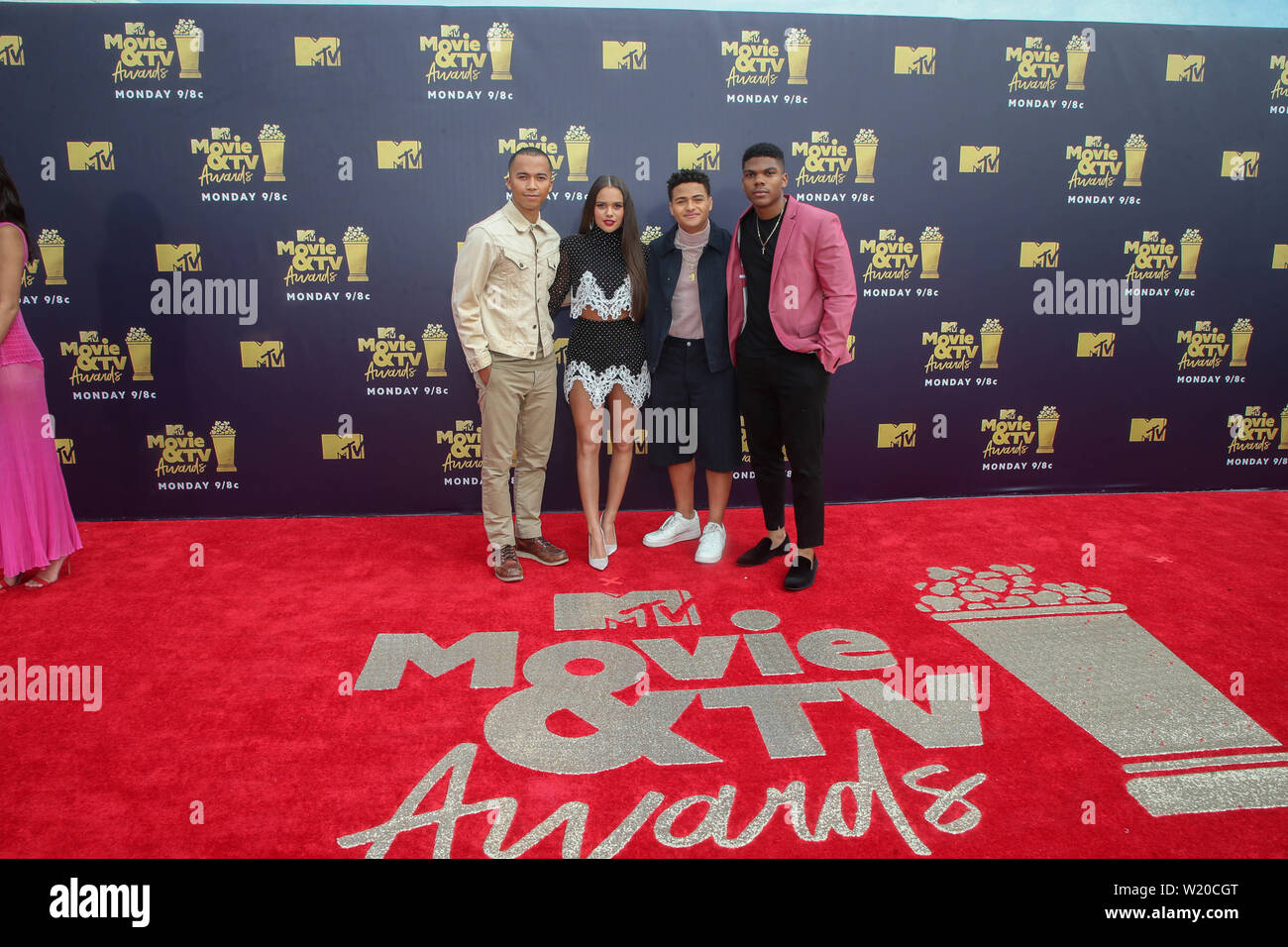 Santa Monica, CA, USA. Raymond Cham Jr., Nate Potvin, Madison Pettis ...