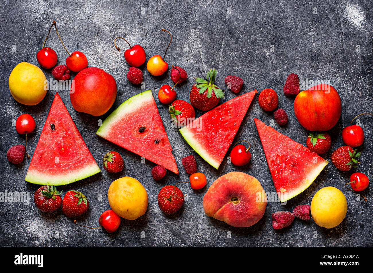 Different fruits apricot cherry hi-res stock photography and images - Alamy