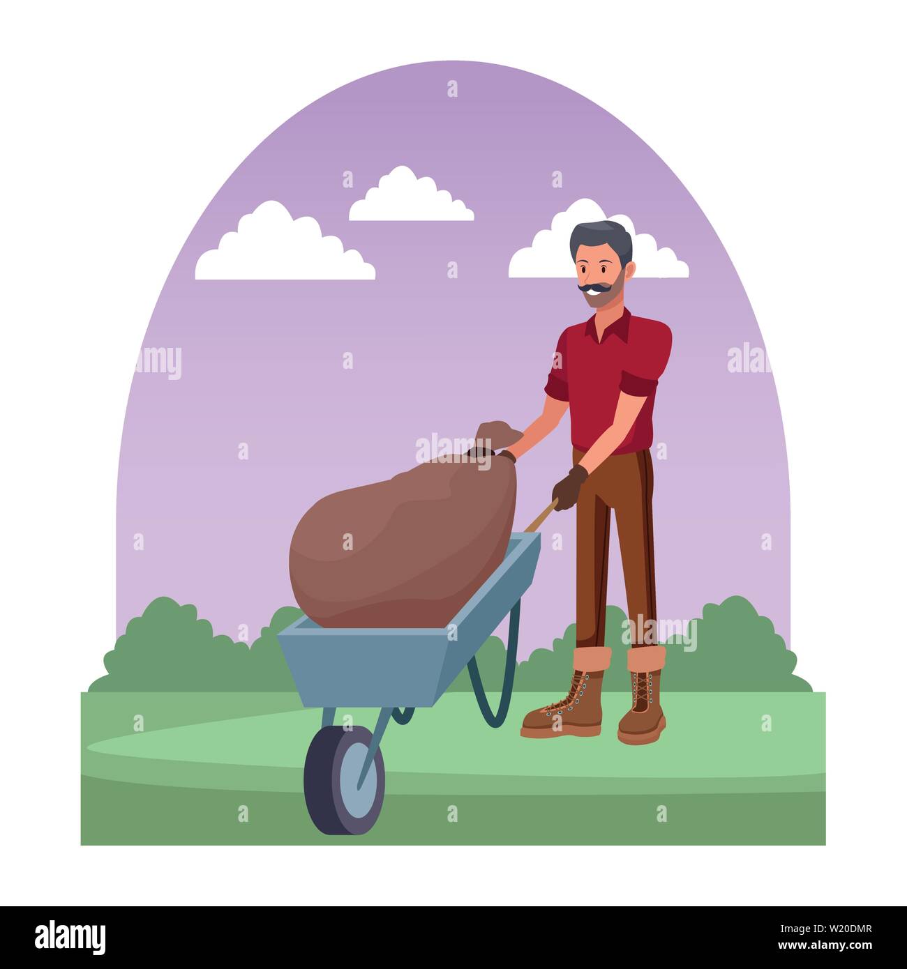 Farming farm cartoon character vector elements farm animal and ...