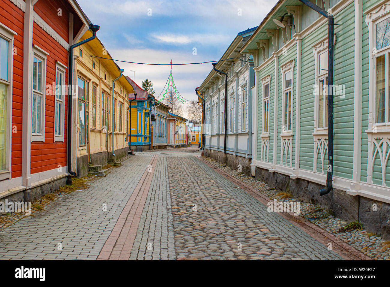 The colorful Old City of Rauma, Finland is a UNESCO World Heritage Site ...