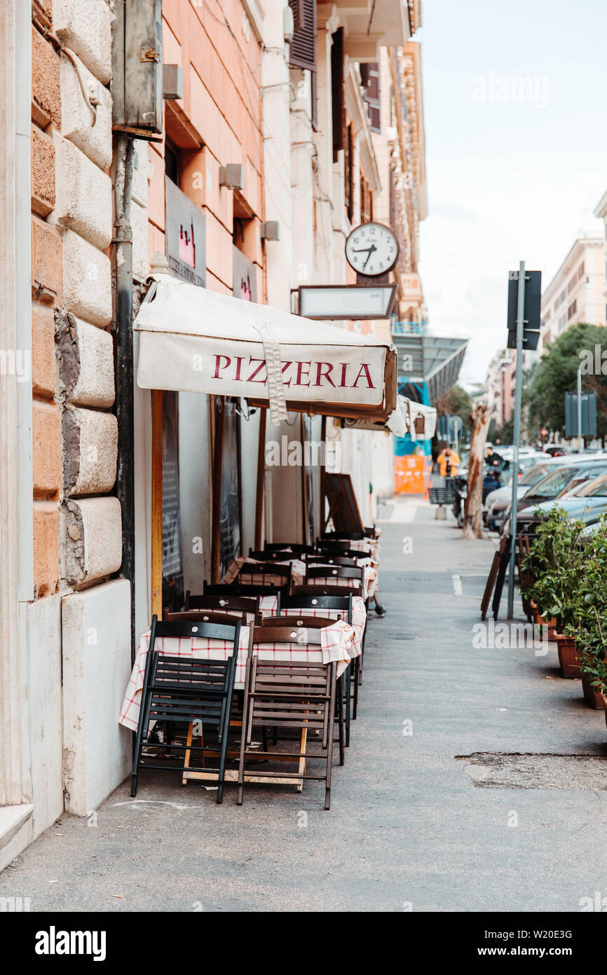 Old italian restaurant wooden tables hi-res stock photography and ...