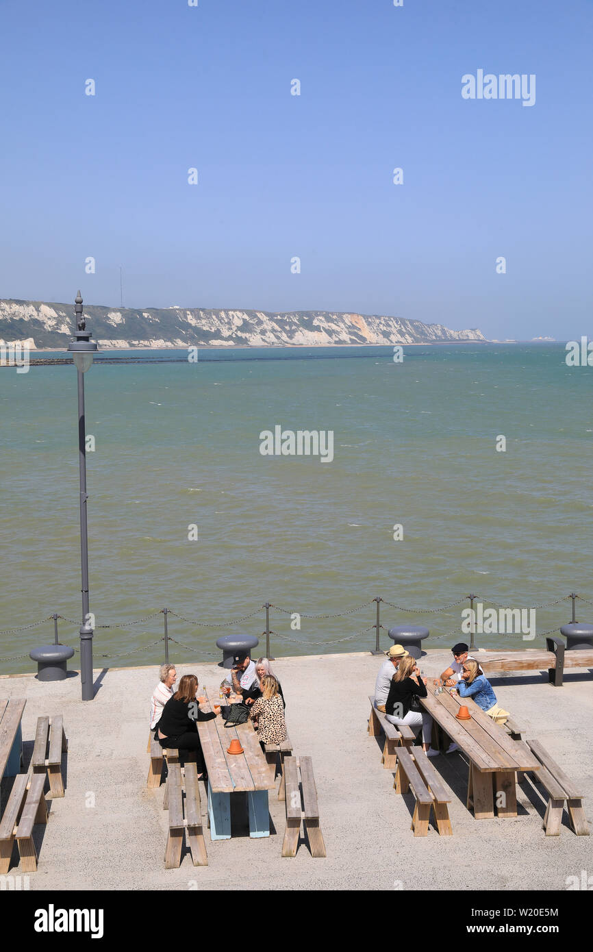 The Harbour Arm in Folkestone, a promenade out to sea, redeveloped from ...