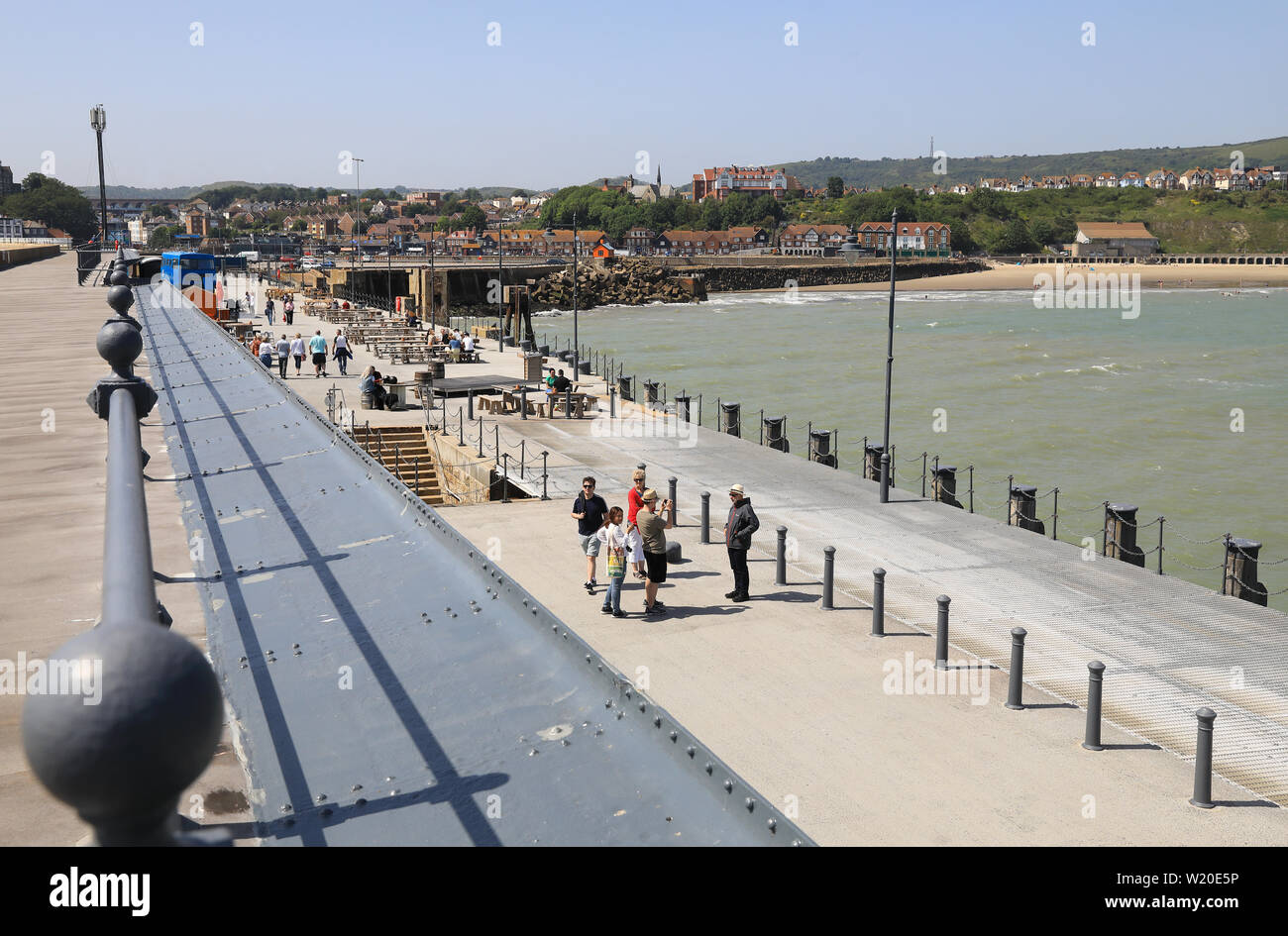 The Harbour Arm in Folkestone, a promenade out to sea, redeveloped from ...