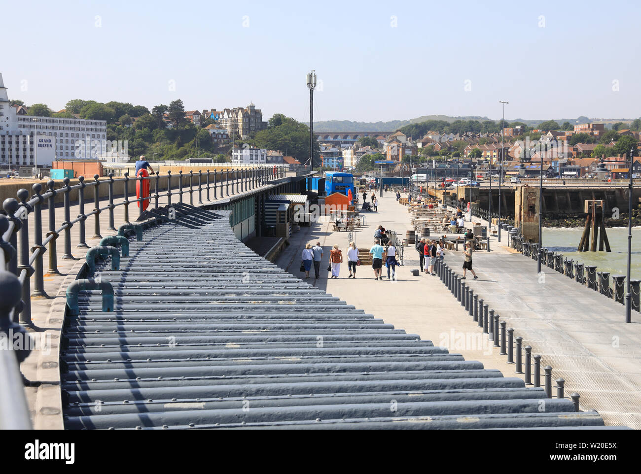 The Harbour Arm in Folkestone, a promenade out to sea, redeveloped from ...