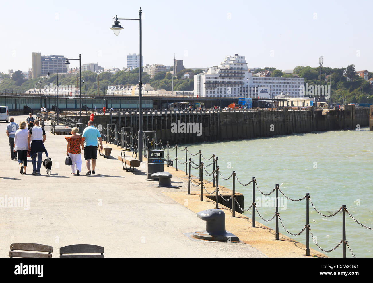 The Harbour Arm in Folkestone, a promenade out to sea, redeveloped from ...
