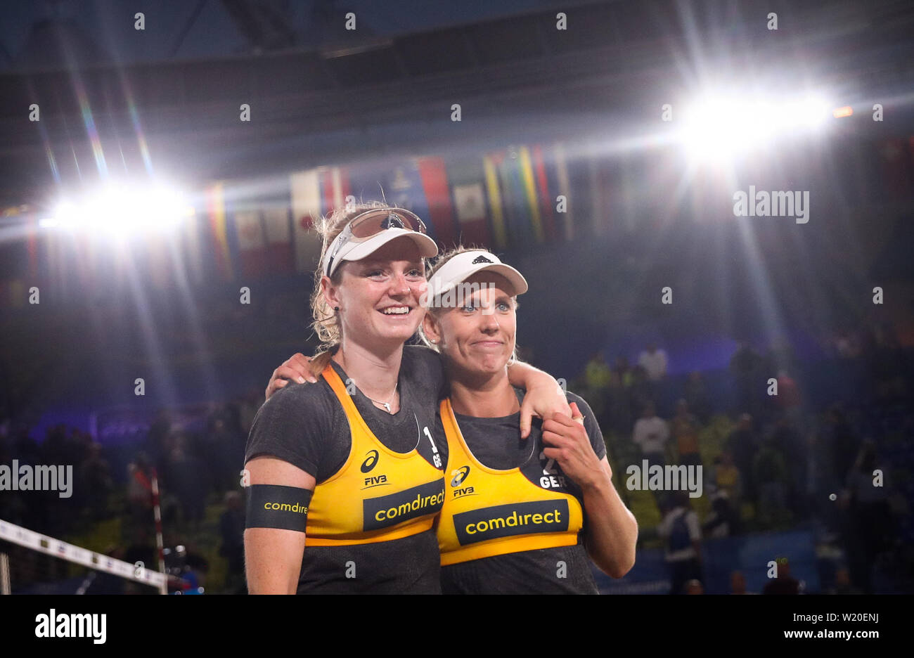 04 July 2019, Hamburg: Beach Volleyball, World Championship, in ...