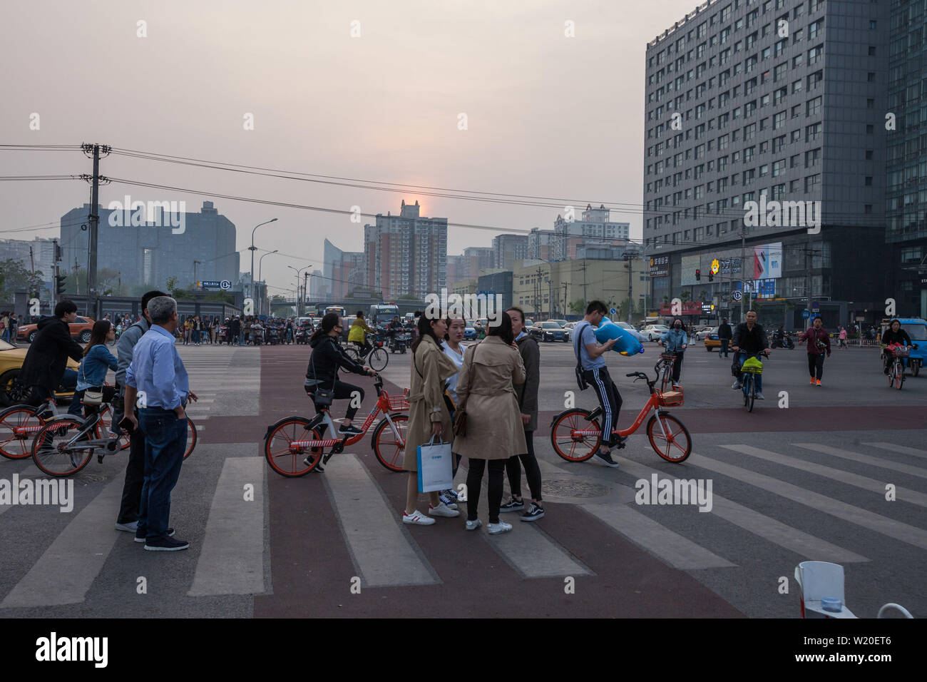 Rush hours on Dawang road and Guang Qu road intersection - Beijing ...