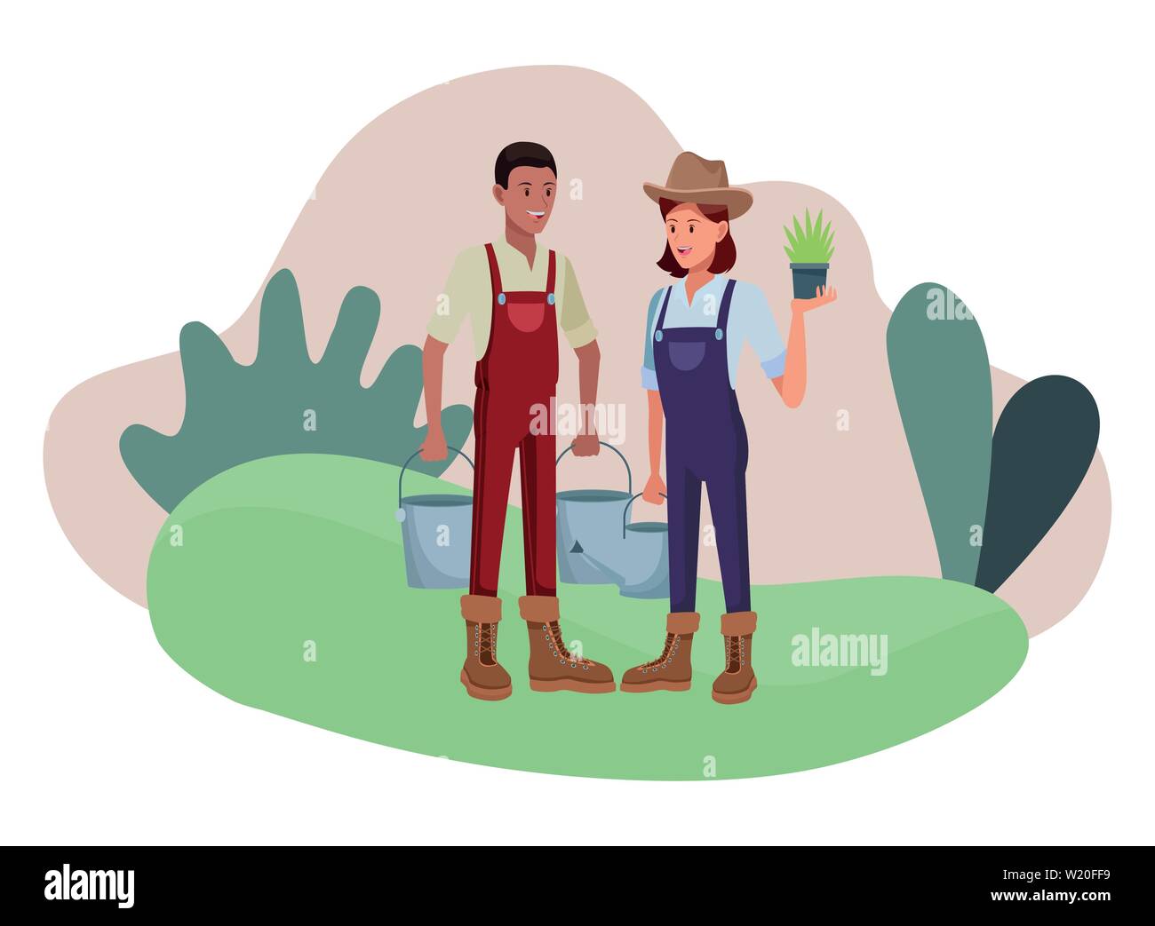 Watering pails Stock Vector Images - Alamy